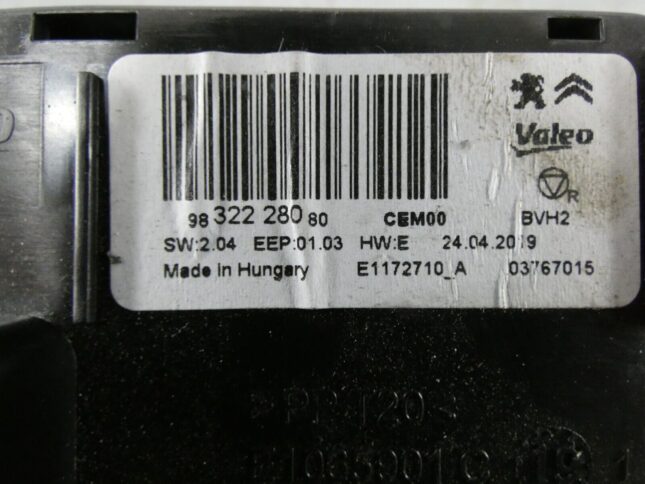 Peugeot Expert Climate Control Module 2.0HDI 2019 - 9832228080 ...
